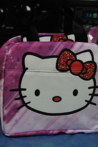 * Purple *Hello Kitty Bag Lunch Tote Purse cool tye dye new unused nip ...