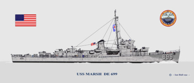 USS Marsh DE-699 in 1950s Print US Navy | eBay