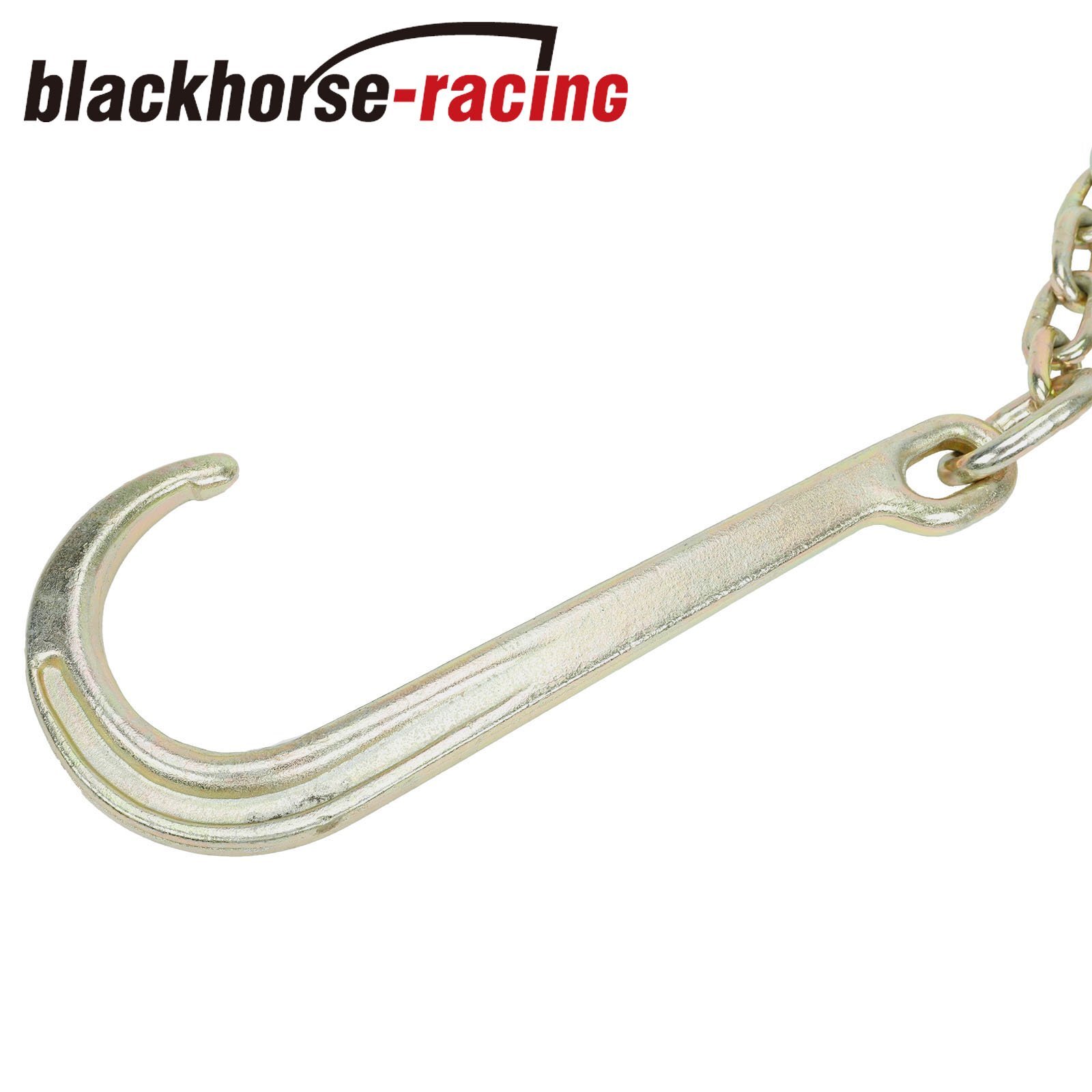 (4 Pack) 5/16" x 6' Long Shank 15" J Hook Tow Chain w/ RTJ Cluster ...