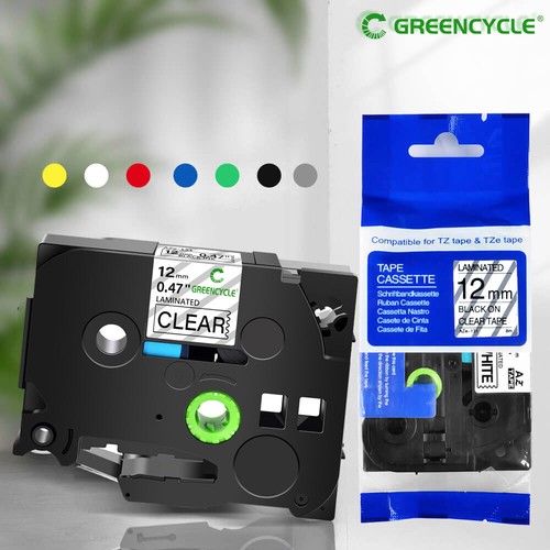 For Brother P-Touch TZ-131 TZe-131 12mm Label Maker Tape Clear 1/2" PT ...