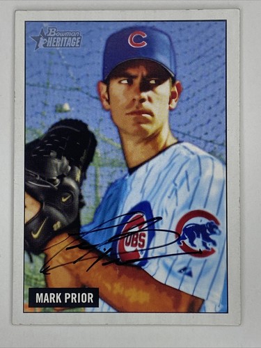 Mark Prior Signed 2005 Bowman Heritage Cubs Autograph | eBay