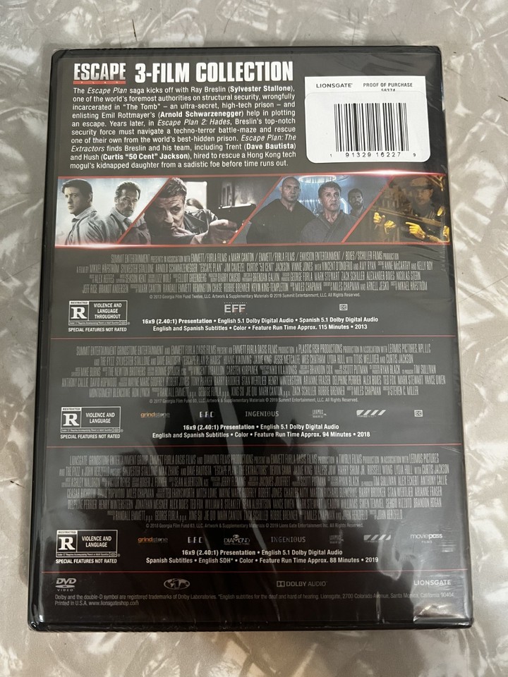 Escape Plan 3 Film DVD Collection Stallone NEW / SEALED | eBay