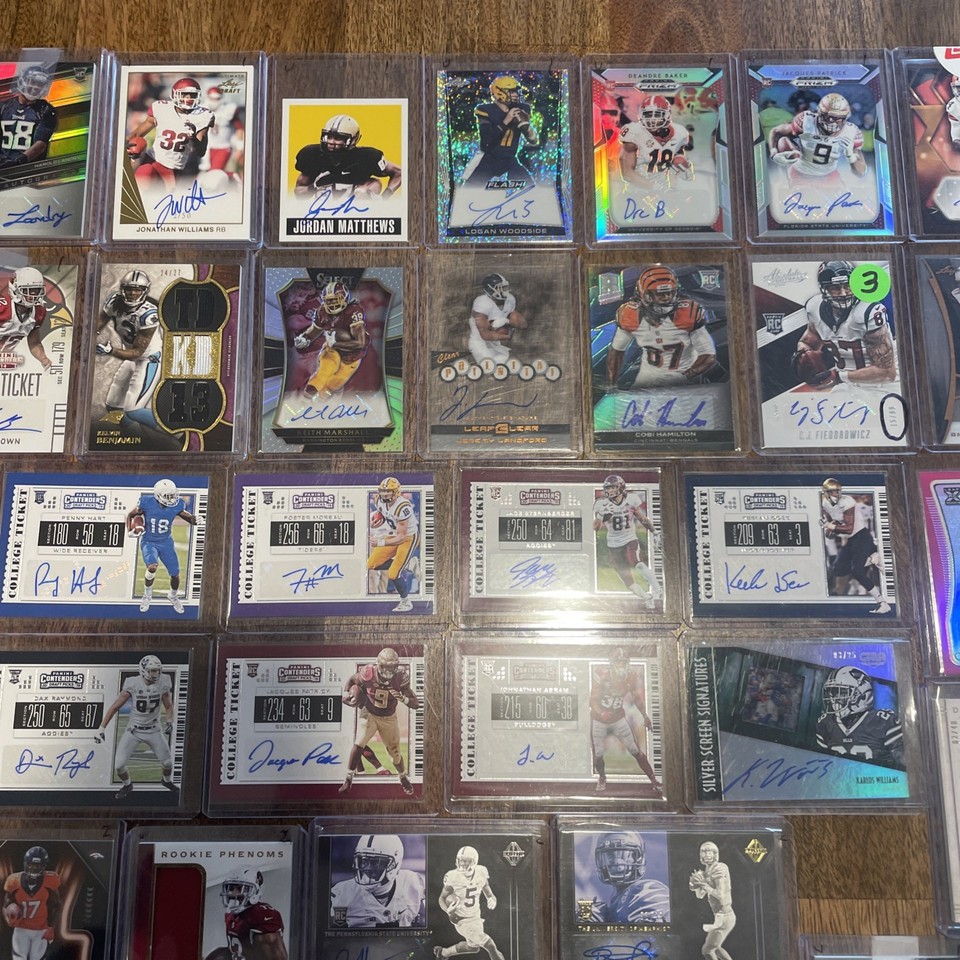 70 Card NFL Football Lot Autograph Jersey Patch Bowman Chrome Auto ...