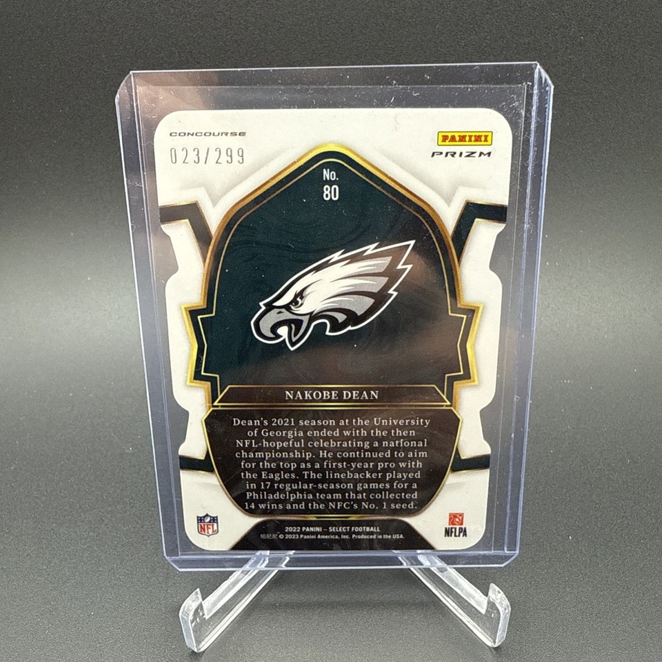 2022 Panini Select Nakobe Dean Rookie Green Prizm /299 Eagles | eBay