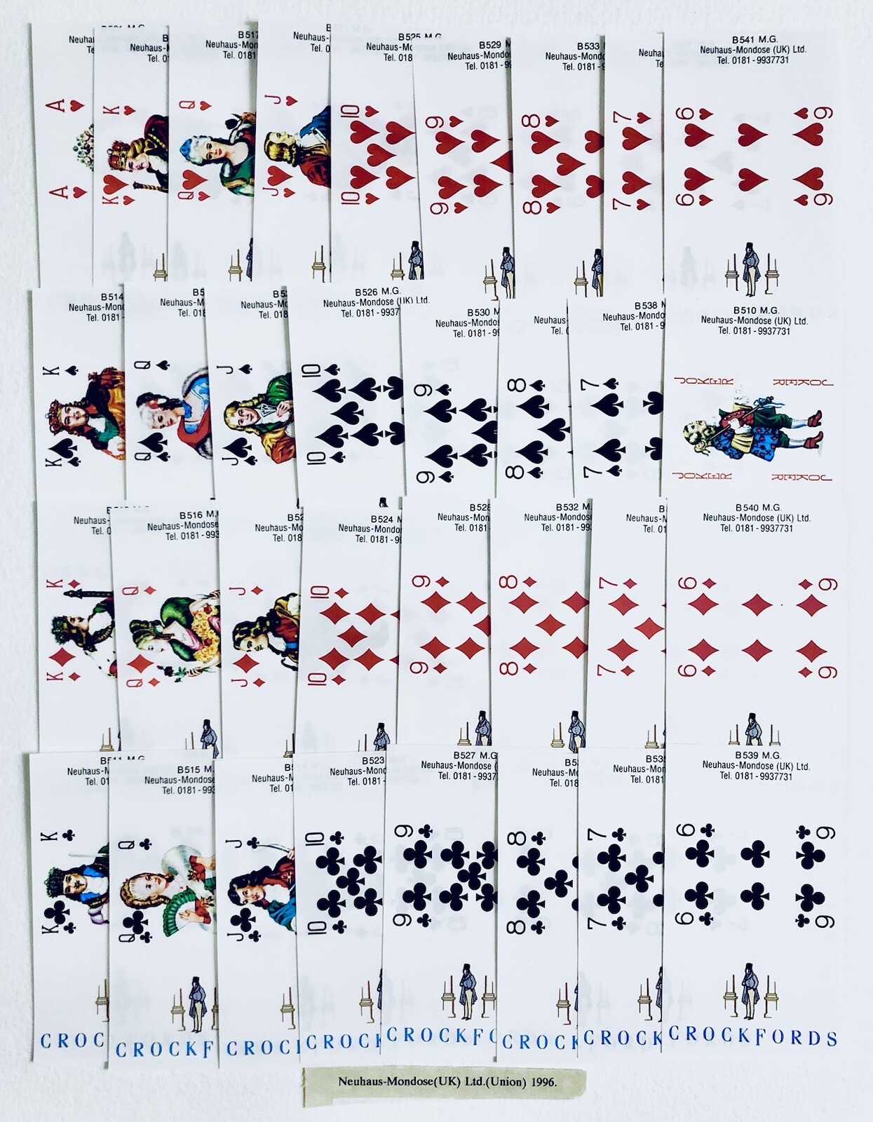 Vintage 1996 Crockfords PLAYING CARDS Candy Bar Wrapper Lot of 33 UK k2 ...