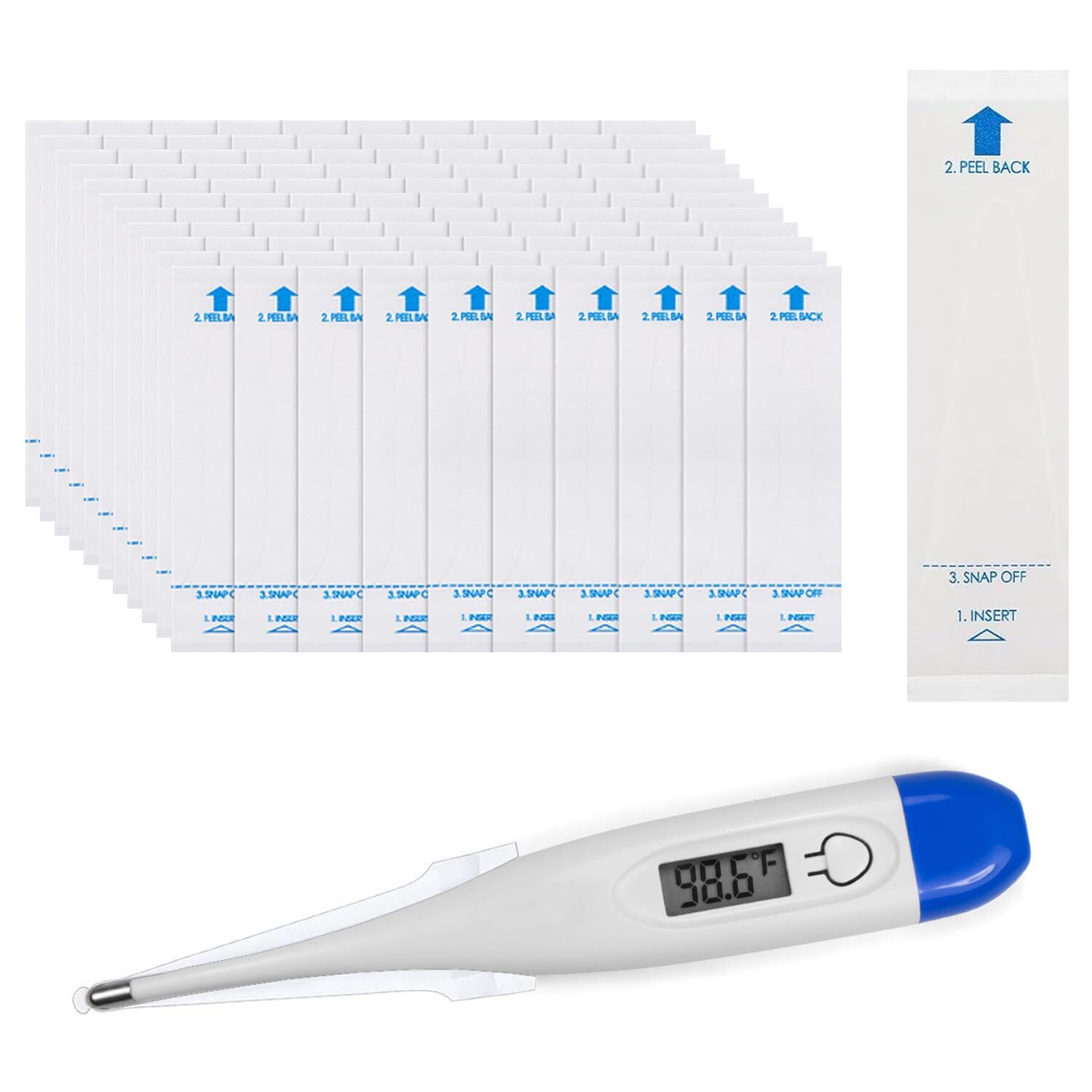 100 Pack Digital Thermometer Probe Covers Temperature Reading Sheath ...