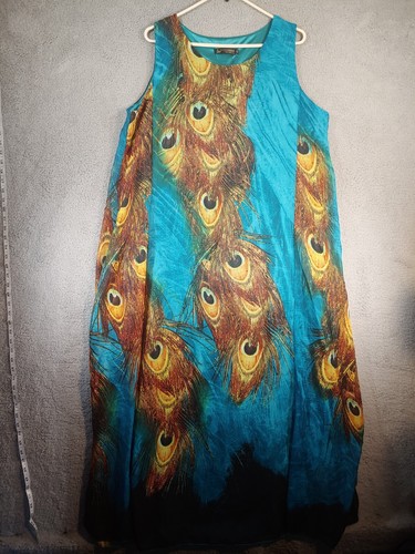 Chao Meng Dress 4XL Sleeveless Peacock Feather Print | eBay