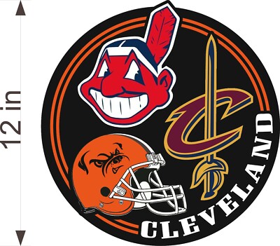 CLEVELAND Sports Fan / 12" Vinyl DECAL / BROWNS / INDIANS / CAVALIERS ...
