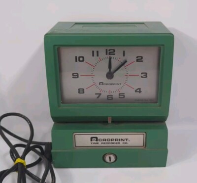 Vintage Acroprint Time Clock Recorder USA Model No Key Untested | eBay