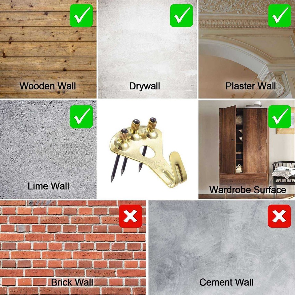 30Pack 100 Lbs Picture Frame Hangers Hooks with Nails Picture Hanging ...