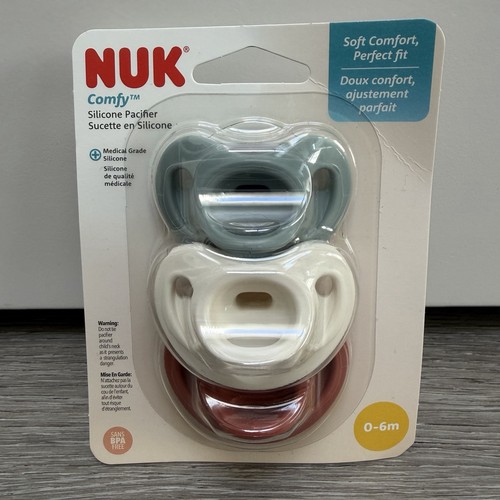 NUK Comfy Silicone Pacifier 0-6mo 3 Pack New | eBay
