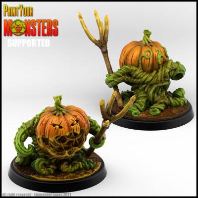 3D Printed Print Your Monsters Small Pumpkin Soldier fork Pumpkins Attack Pack | eBay