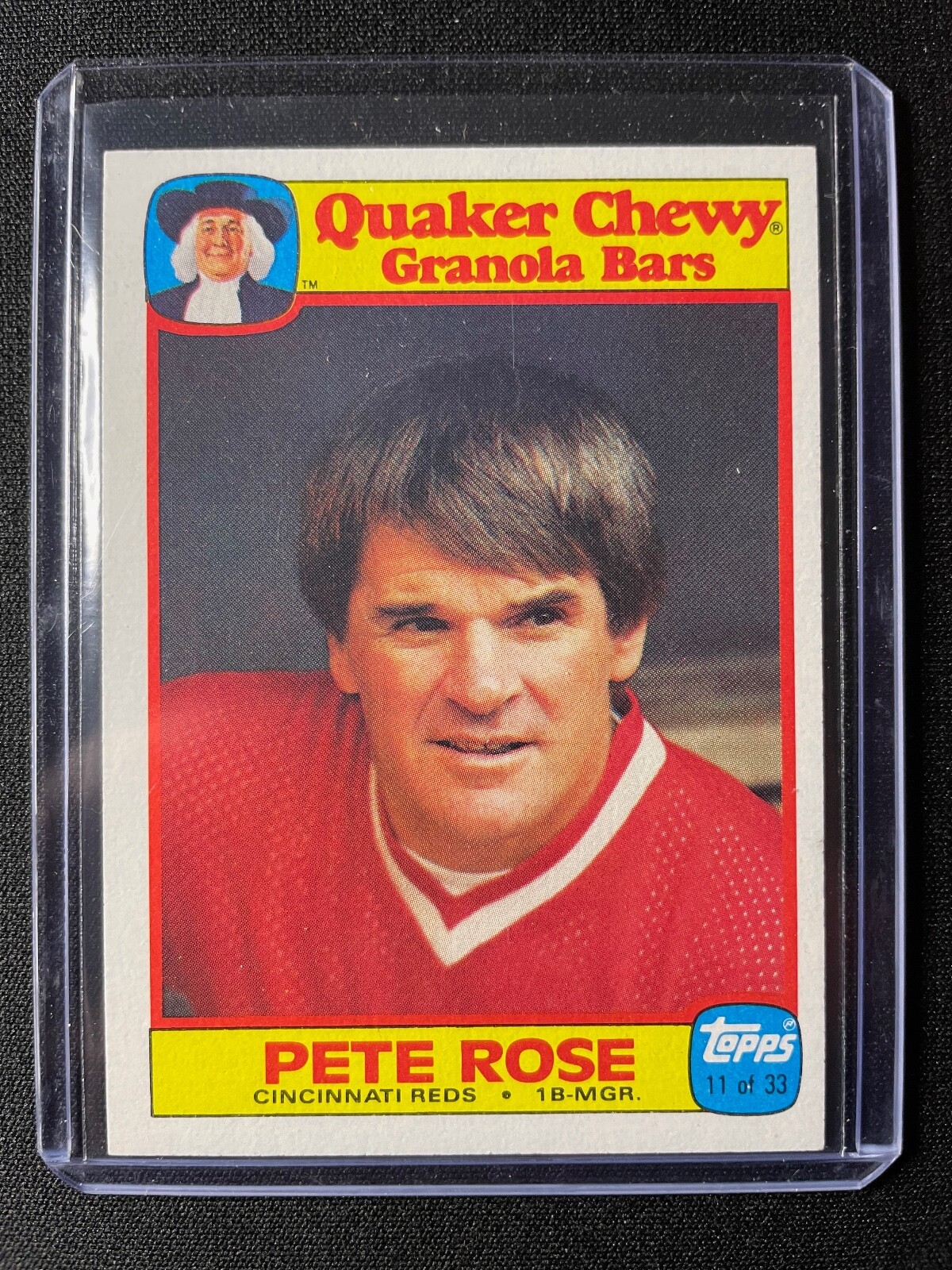 1986 Topps Quaker Chewy Granola Bars Pete Rose #11 of 33 Reds!!! | eBay