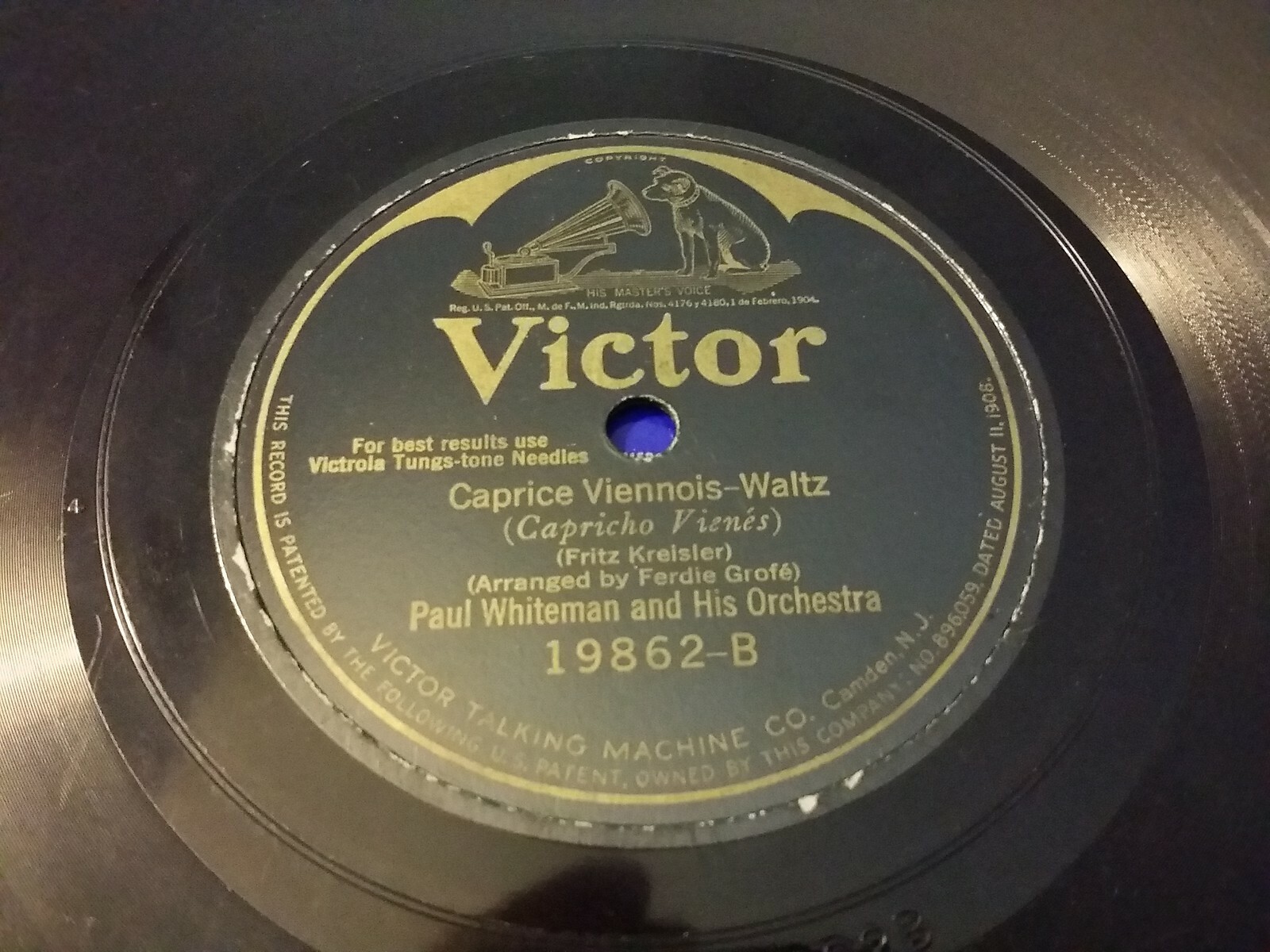 PAUL WHITEMAN - 1925 VICTOR 19862 - HYMN TO THE SUN / CAPRICE VIENNOIS ...