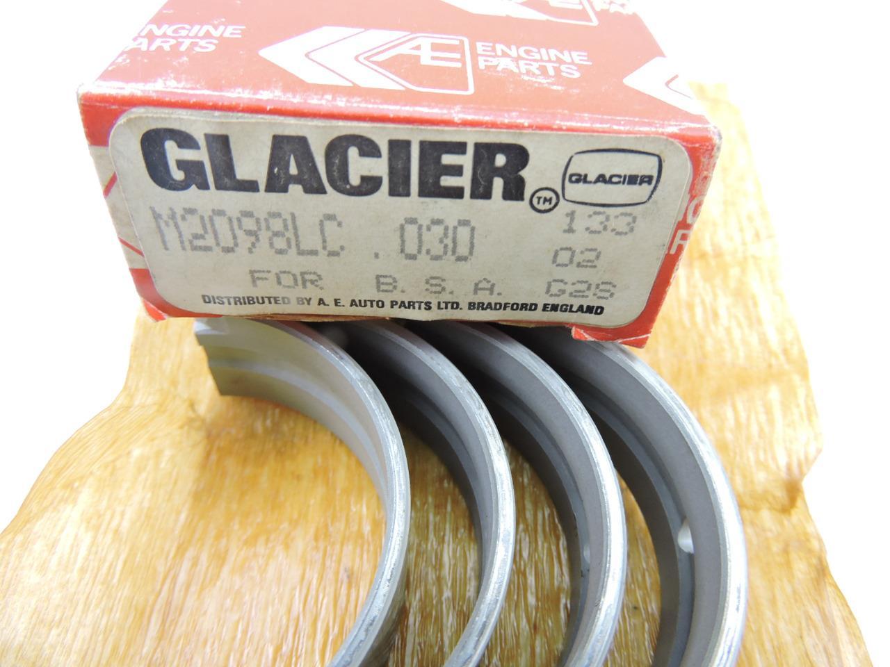 NOS Glacier .030 Crankshaft Bearings Shells Triumph BSA 750 Triples ...