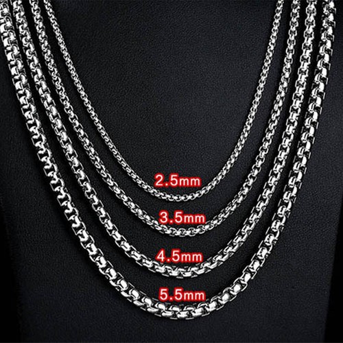 2.5mm-5.5mm Stainless Steel Necklace Rolo Cross Twist Chain Link for ...