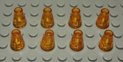 Lego Brick Cone 1x1 Orange Transparent 8 Pieces | eBay UK