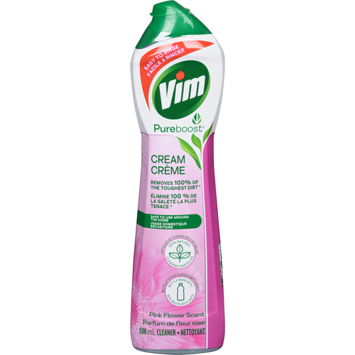 3 x Vim PureBoost Cream Multi-purpose Pink Flower Scent Cleaner 500ml ...