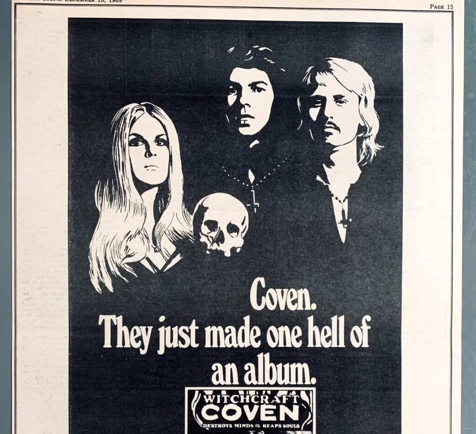 COVEN 1969 POSTER ADVERT WITCHCRAFT Mercury SR 61239 DESTROYS MINDS ...
