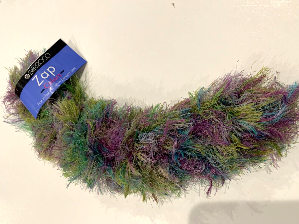 5 Hanks BERROCO ZAP Colors Eyelash Yarn #3452 Multicolor 50gms Dye lot ...