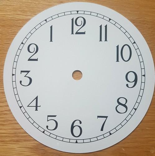 NEW - 6 Inch Reverse Clock Dial Face - White - 152mm Arabic Numerals ...