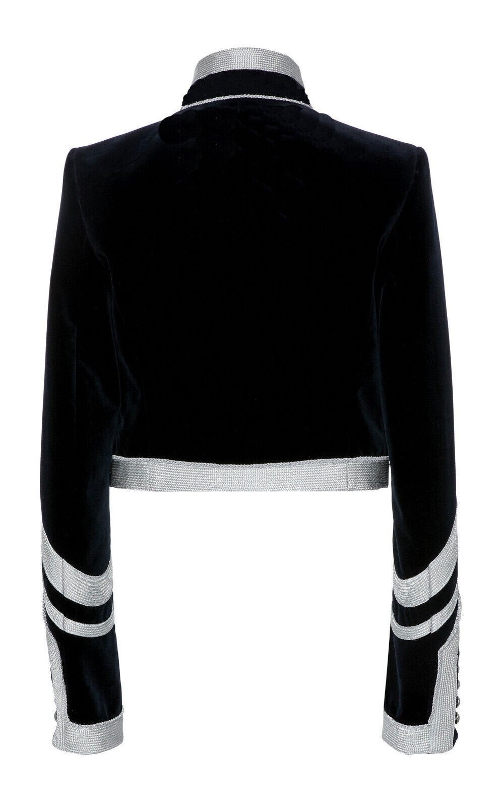 New Paco Rabanne Black Velvet & Silver Braid Military Jacket | eBay