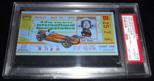 1958 INDIANAPOLIS 500 "Jimmy Bryan Win AJ Foyt Indy 500 Debut" Ticket ...