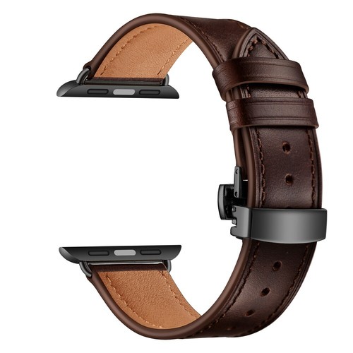 Bracelet en cuir v ritable pour Apple Watch Series 8 45mm - marron fonc | eBay