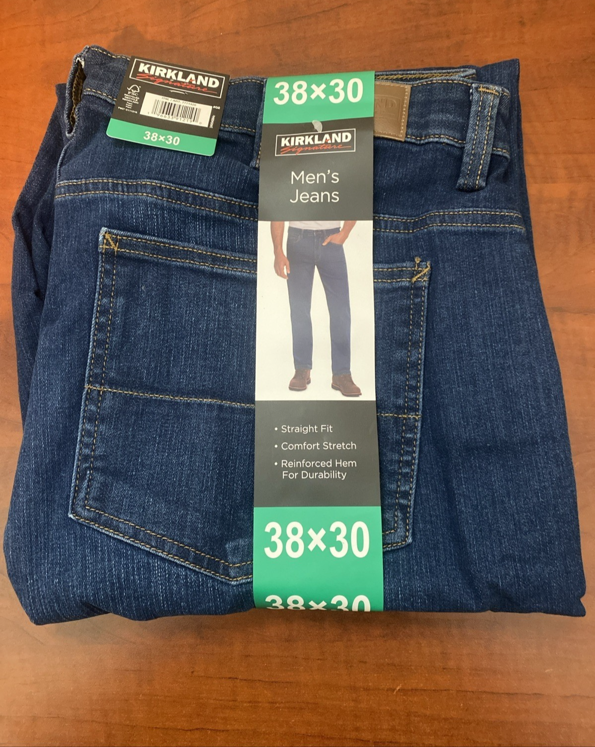 Kirkland Signature Men's Size 38X30 Straight Fit Comfort Stretch Jeans ...