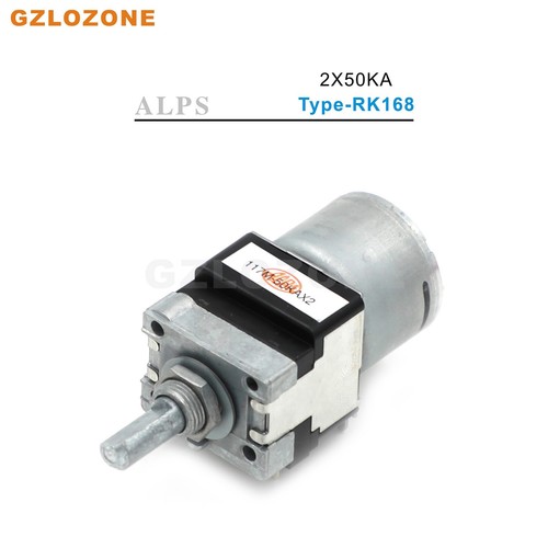 1 PCS Original ALPS RK168 Stereo Motor Potentiometer 2X50KA Handle L=20 ...