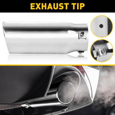 Car Exhaust Tip 2.5'' Inlet 3'' Outlet OD Stainless Steel Muffler Pipe ...