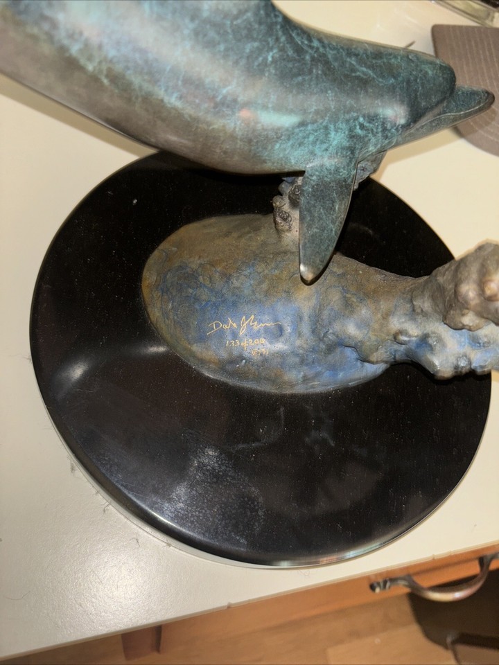 Dale Joseph Evers Dolphin Sculpture | 4 Dolphins And Coral 133/200 1991 ...
