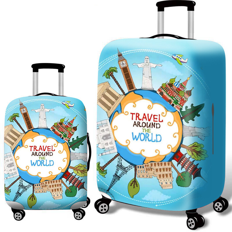 Printed Travel Luggage Cover Protector Elastic Suitcase Bag Dust-proof ...