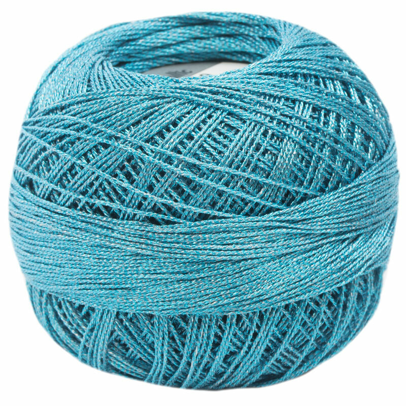 Liz Metallic Crochet Thread Size 20 Color 319 Turquoise Blue | eBay
