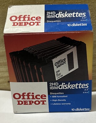 11-Pack Office Depot 2HD Floppy Diskettes IBM Formatted 1.44 MB Mixed ...
