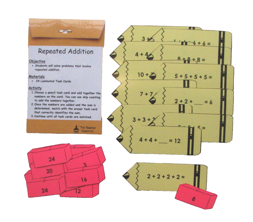 Teacher Made Math Center Educational Resource Game Repeated Addition | eBay