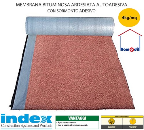 Guaina bituminosa ardesiata impermeabilizzante autoadesiva rossa verde ...