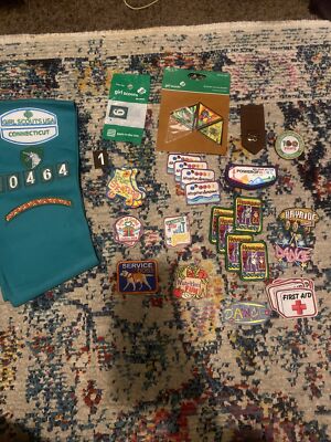 Lot of Girl Scout Patches/Pins/Badges + GSA Sash w/Patches/Badges | eBay