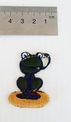 Lot of 4 x Felt Patch Motif Applique - Green Frogs on Lily Pad | eBay ...