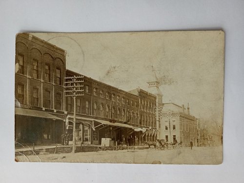 MONROEVILLE OHIO REAL PHOTO POSTCARD 1908 MAIN STREET | eBay