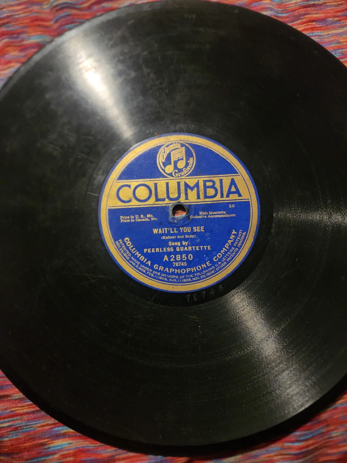 Rare 78 RPM Records- Patented. Read For Titles. Victor, Clarion, Velvet ...