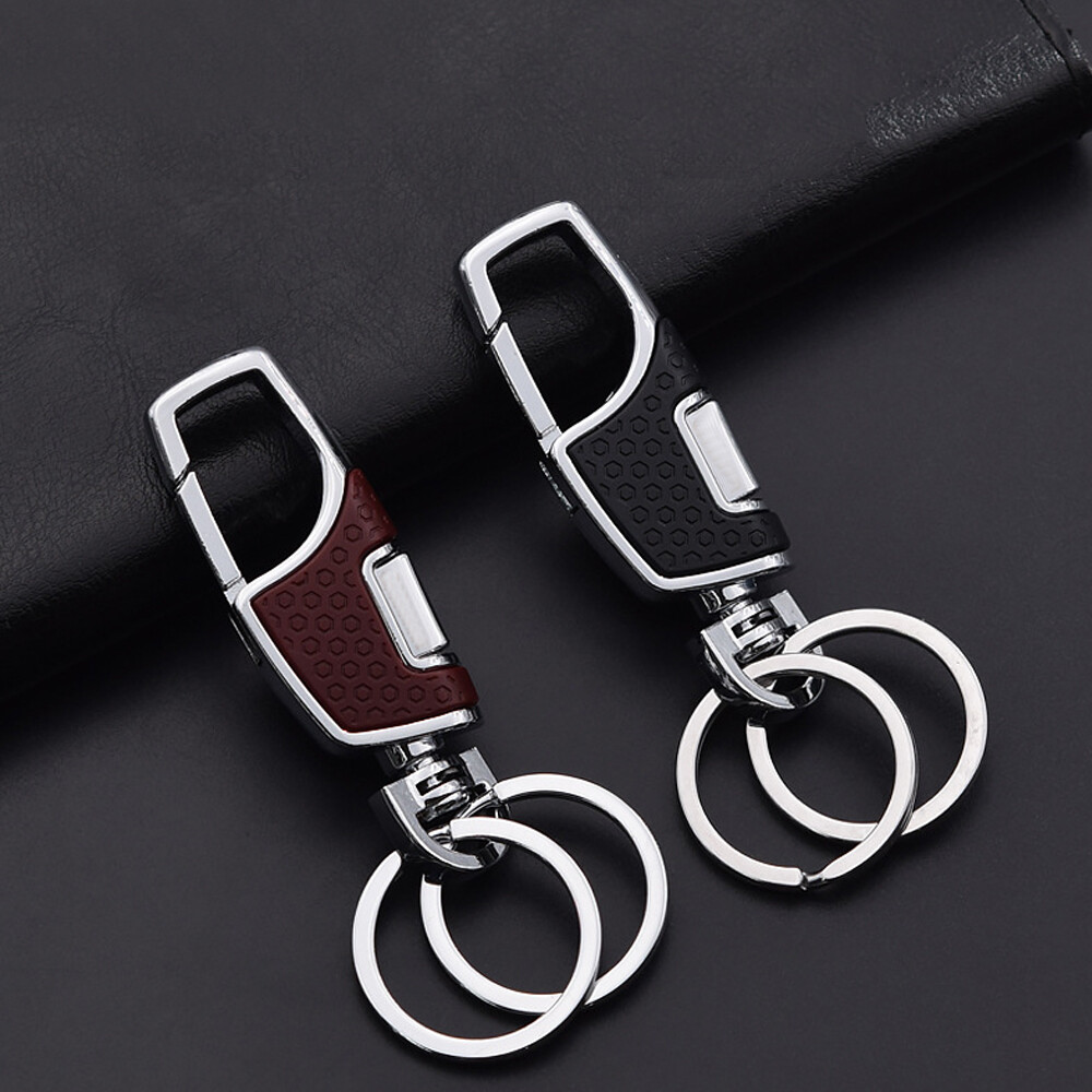 1x Men Luxury Double Switch Keychain Metal Rotatable Key Holder ...