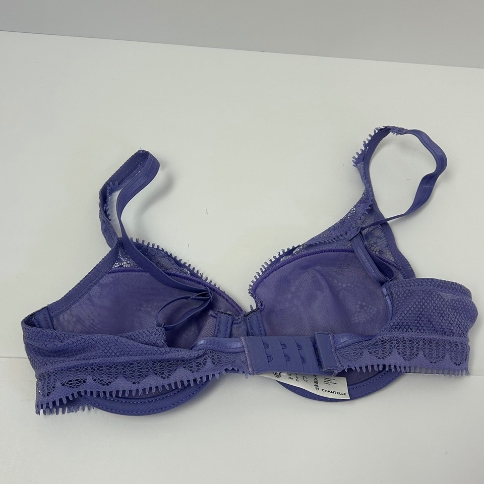 Chantelle Full Coverage Lace Underwire Bra Periwinkle Purple Size 32C ...