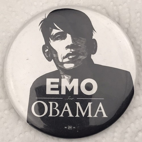 Emo For Obama Political Pin Button 2008 Humor Funny | eBay