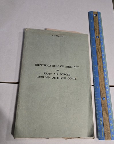 WW2 Aircraft Identification Book Ground Observer Restricted | eBay