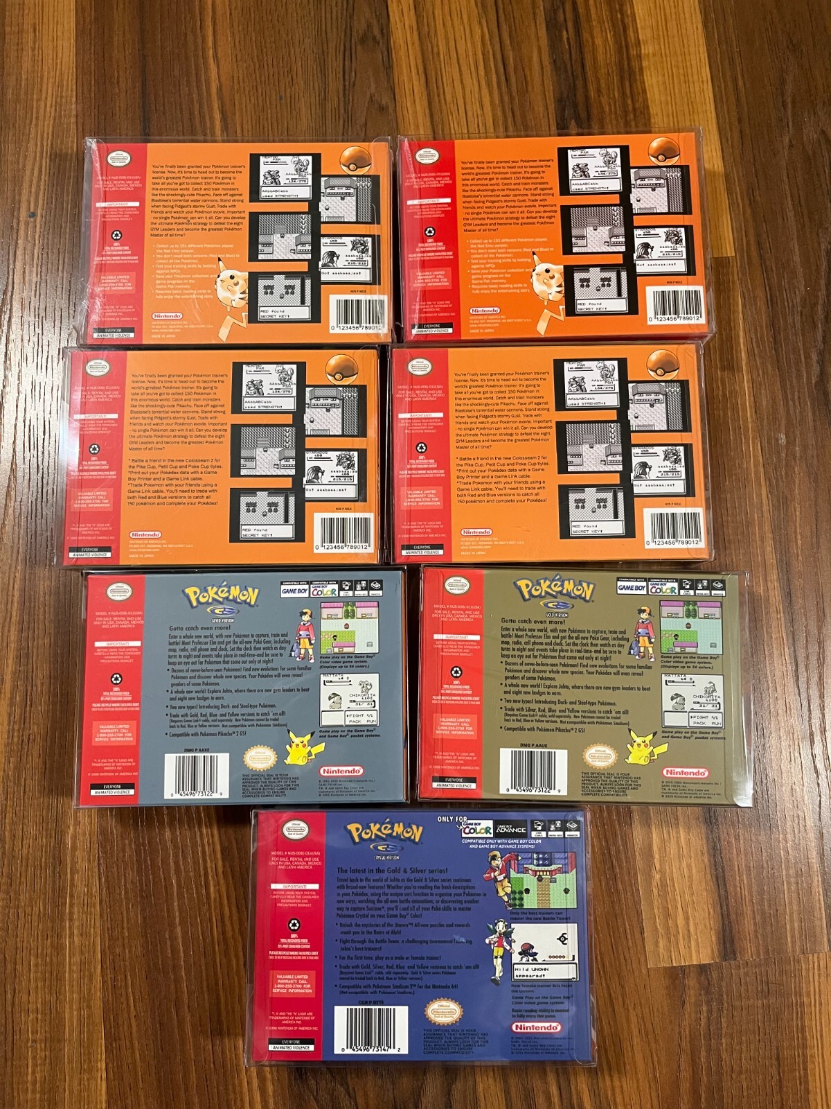 7 Pokemon Red/Blue/Yellow/Green/Crystal/Gold/Silver Version CIB N64 ...