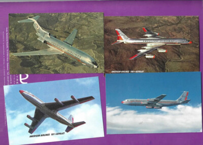 American Airlines issued. early 60s jet fleet postcards lot of 4 | eBay