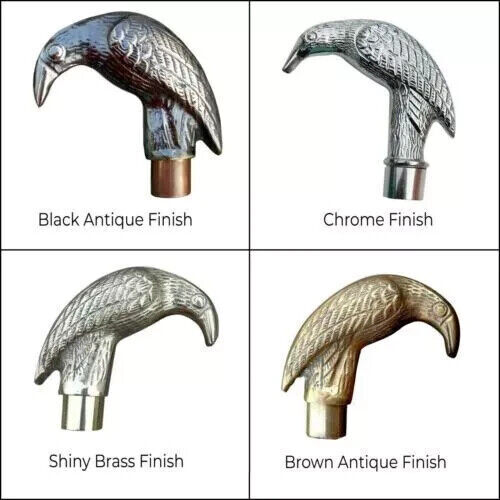 Set Of 4 Victorian Antique Brass Raven Handle Vintage Walking Stick ...