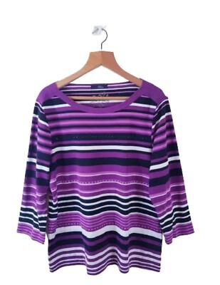 BM collection Multicolored stripe cotton jumper - size L | eBay UK