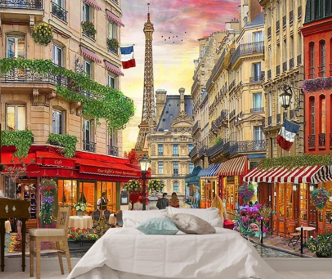 Paris Street Cafe Wallpaper